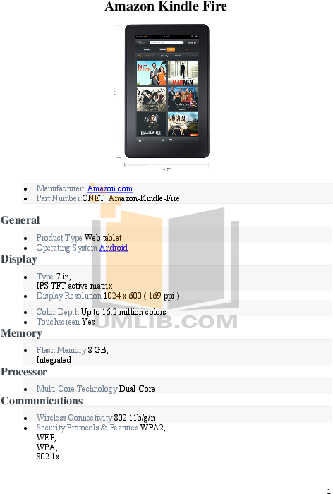 Download Amazon Kindle Fire - Wi-fi - 8 Gb - Black - With Special ...