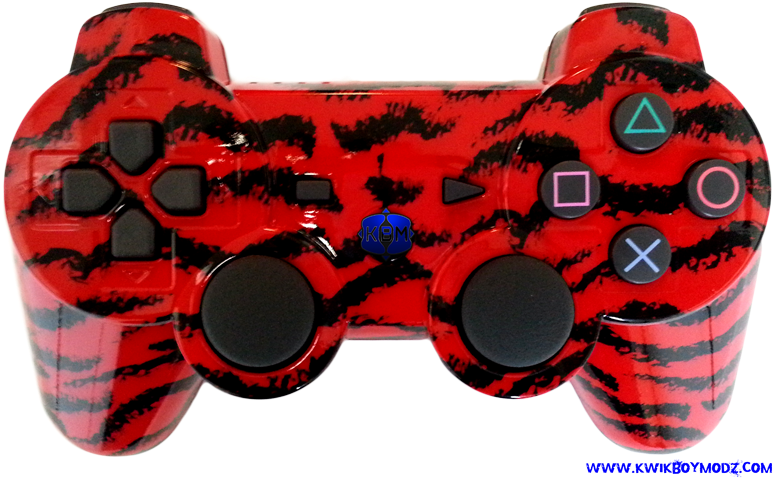 Download Red Tiger Camo Dualshock 3 Ps3 Controller, $79 - Game ...