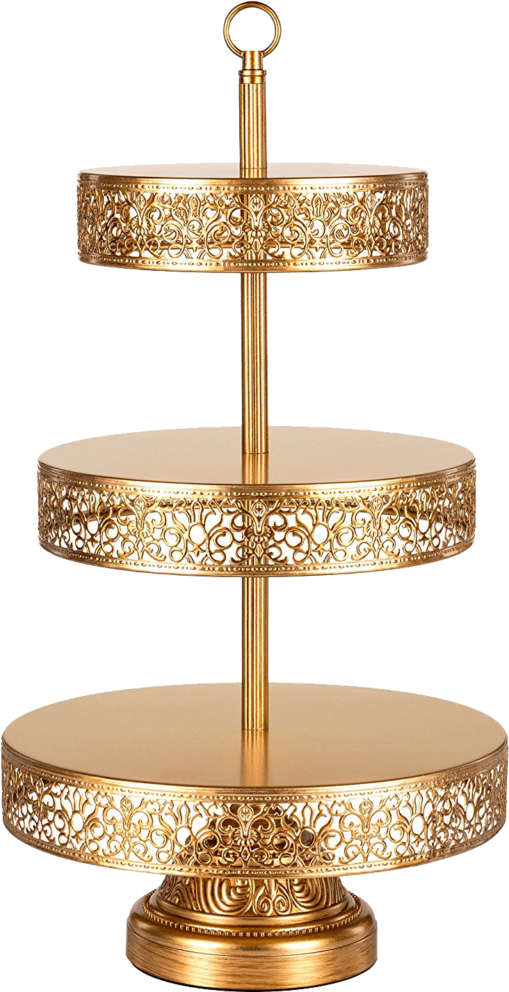 Download Gold Filigree Tiered Dessert Stand - Dessert - Full Size PNG ...