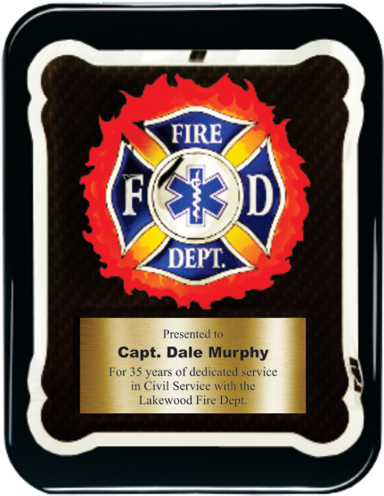 Download Fire Department Fireball Plaque - Firefighter Maltese Cross ...