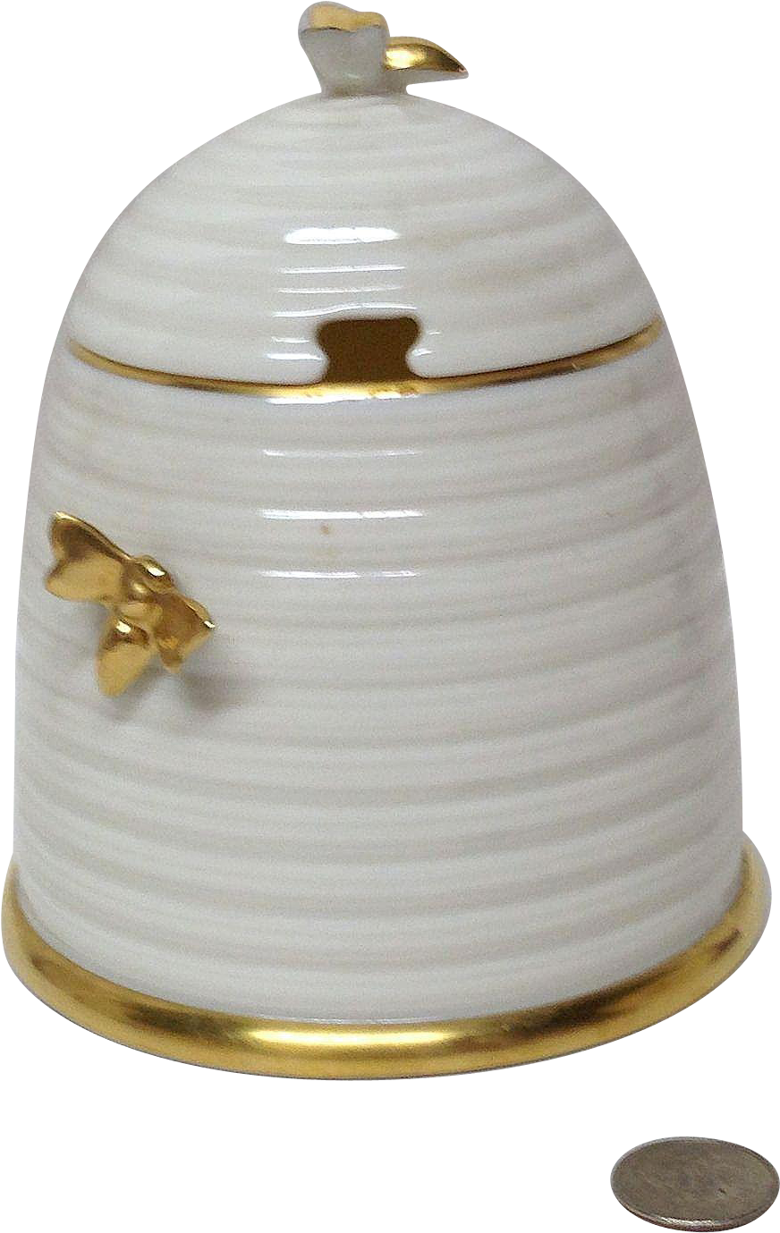 Download Charming Lenox Bee Hive Honey Pot Gold Bees - Coin - Full Size ...