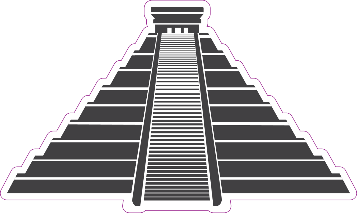 Download Aztec Pyramid In Central Mexico Sticker - Aztec Pyramid ...