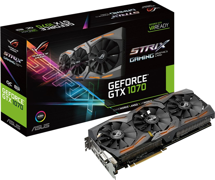 Download Transparent Asus Rog Strix Geforce® Gtx 1070 Oc Edition 8gb ...