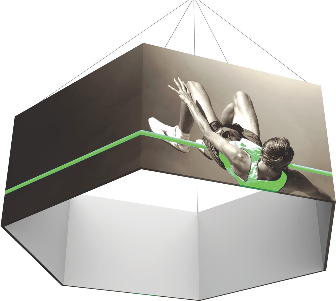 Download Hexagon Hanging Trade Show Banner - Cube - Full Size PNG Image ...