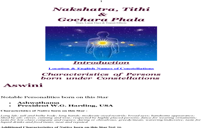 Download Nakshatra Tithi And Gochara Phala Document Png Rahu - Marine ...