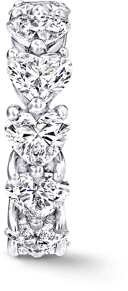 Download Side View Of A Graff Heart Shape Diamonds Wedding Band - Ring ...