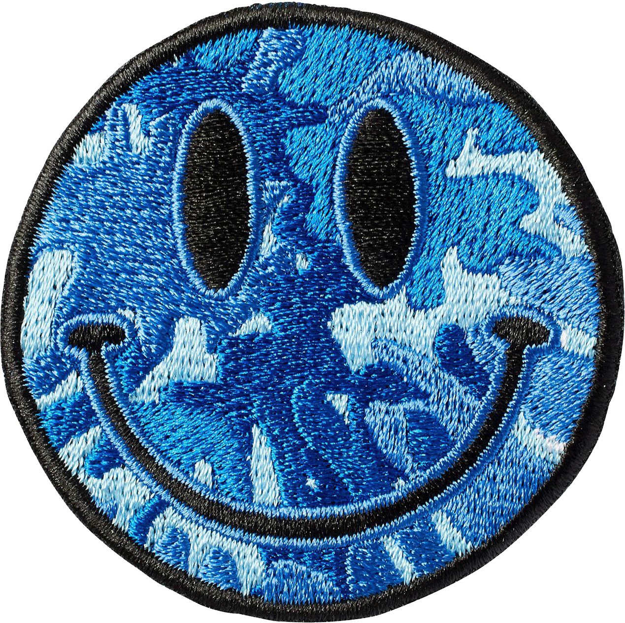 Download Blue Tie Dye Smiley Face Sticker Patch - Full Size PNG Image - PNGkit