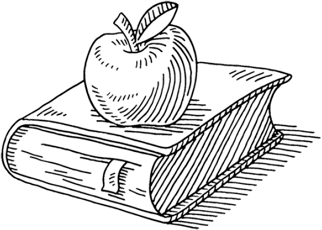 Download Book And Apple Drawing - Full Size PNG Image - PNGkit