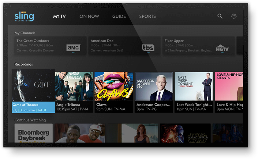 Download Sling Tv Screen - Sling Tv - Full Size PNG Image - PNGkit