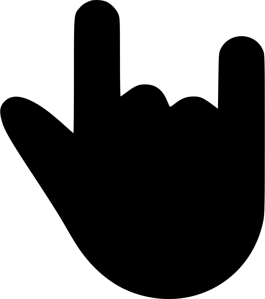 Download Png File - Rock Hand Png Black - Full Size PNG Image - PNGkit