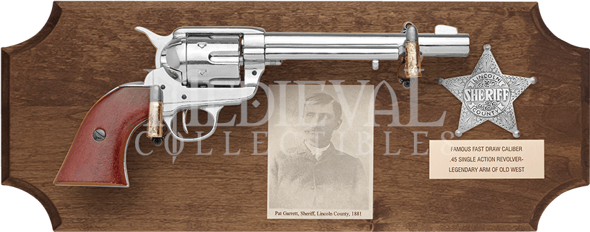 Download Pat Garrett Framed Pistol Dark Wood Display Plaque - Pat ...