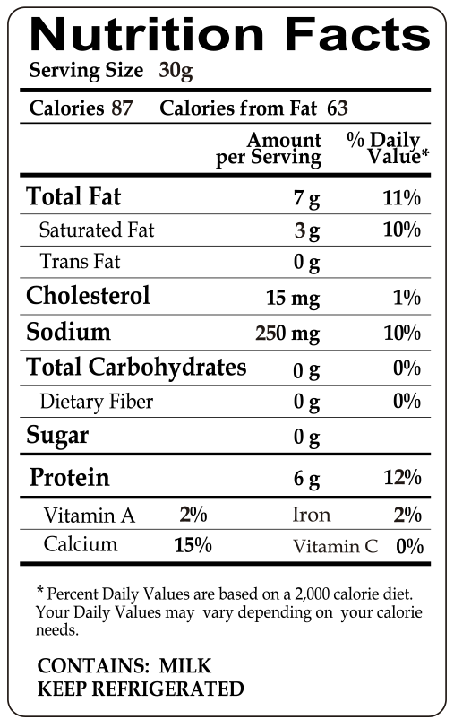 Download Hence Queso D'hoja - Nutrition Facts - Full Size PNG Image ...