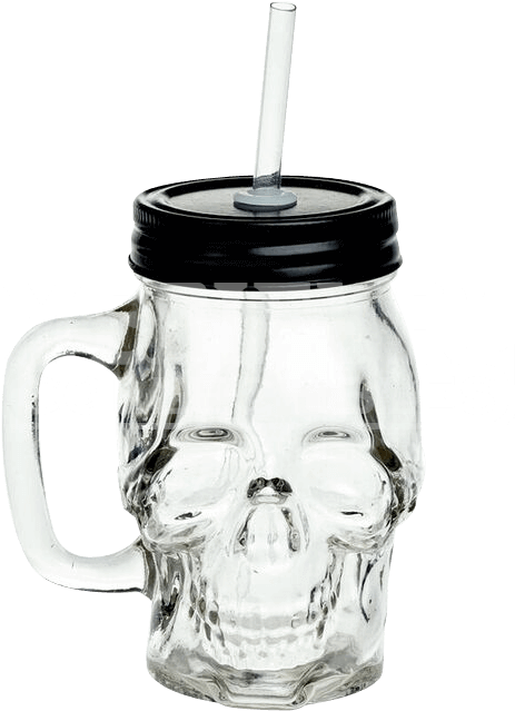 Download Glass Skull Drinking Jar - Full Size PNG Image - PNGkit