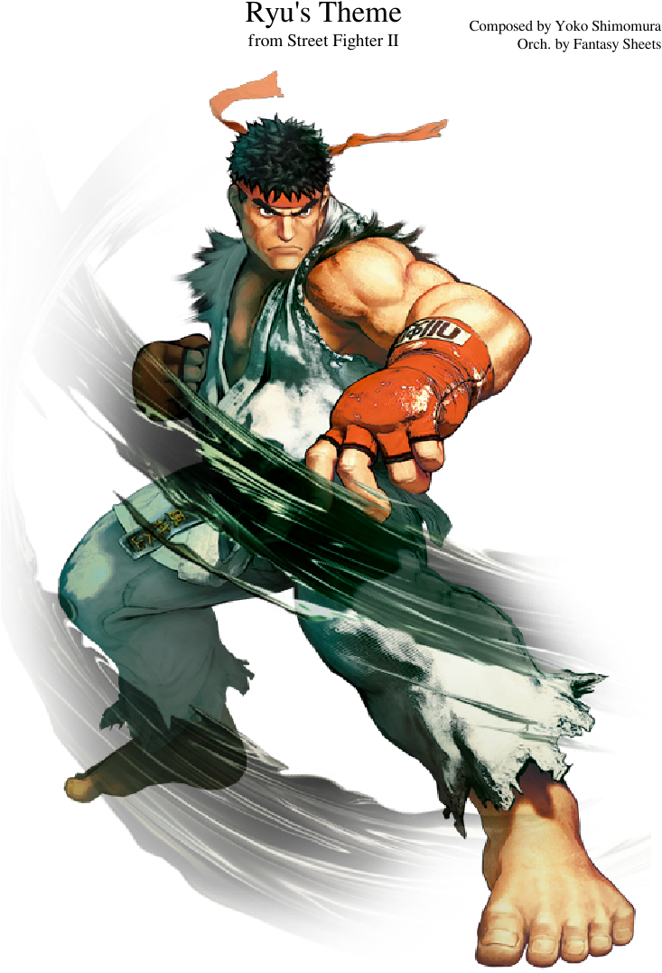 Download Ryu's Theme Sheet Music Composed By Composed By Yoko - Fan ...