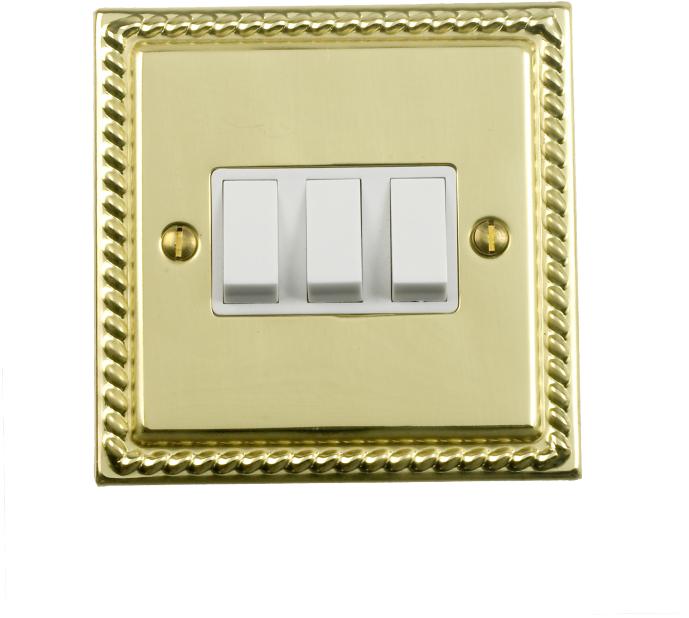 Download Georgian Rope Border White Treble Switch - Light Switch - Full ...