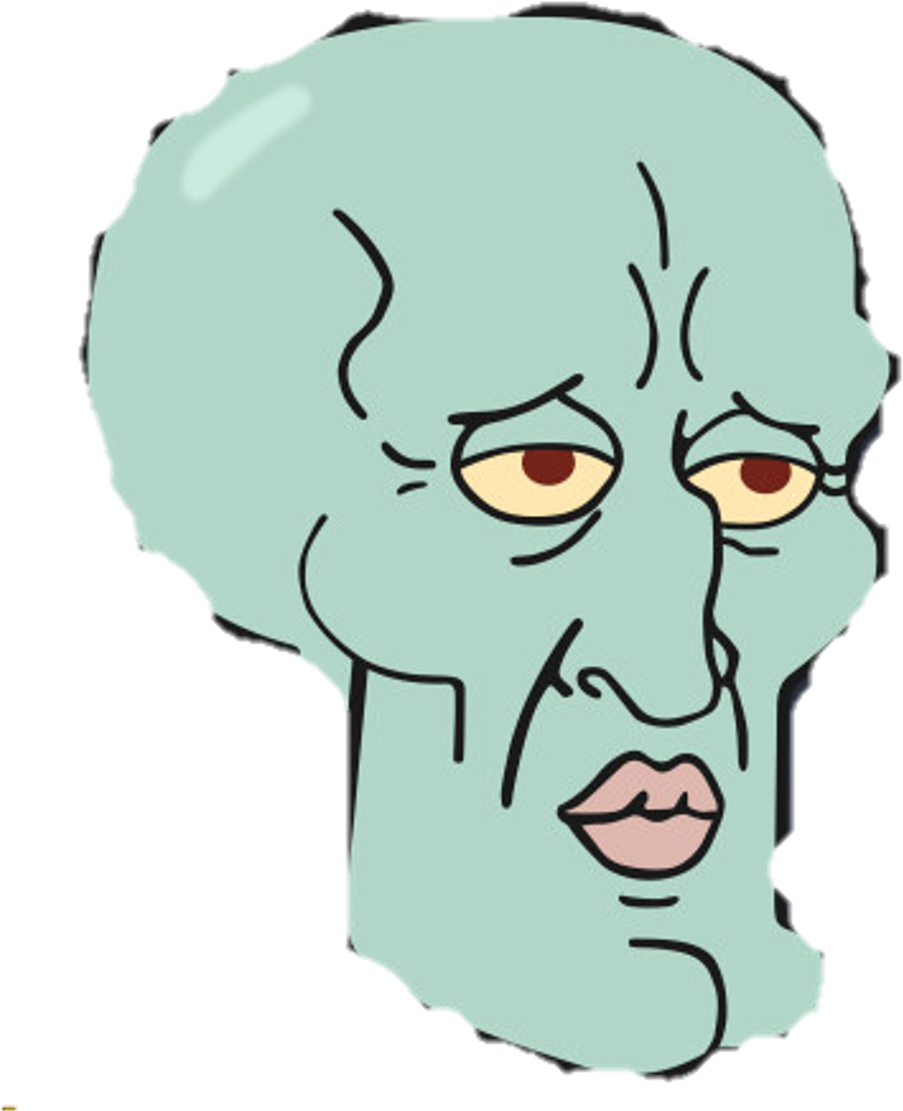 Download Handsome Sticker - Handsome Squidward With Hair - Full Size ...