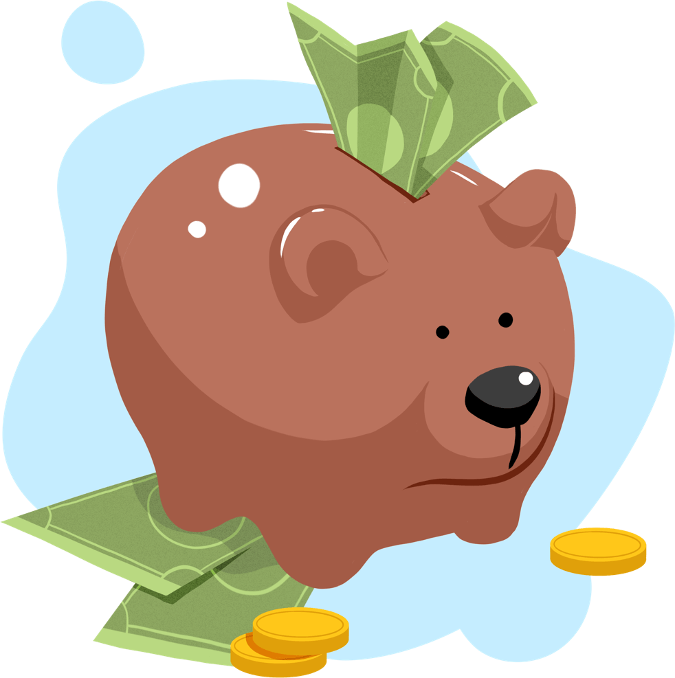 Download Bear Market Cash - Cartoon - Full Size PNG Image - PNGkit