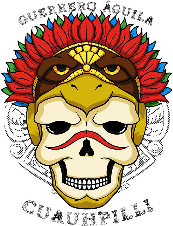 Download Calavera Guerrero Águila Azteca On Behance Aztec, Skulls ...