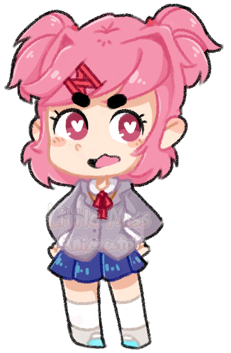 Download Random Natsuki Chibi - Cartoon - Full Size PNG Image - PNGkit