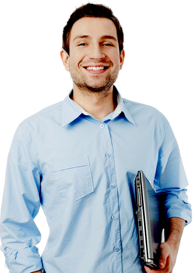 Download Man With Computer - Guy Standing Png - Full Size PNG Image ...