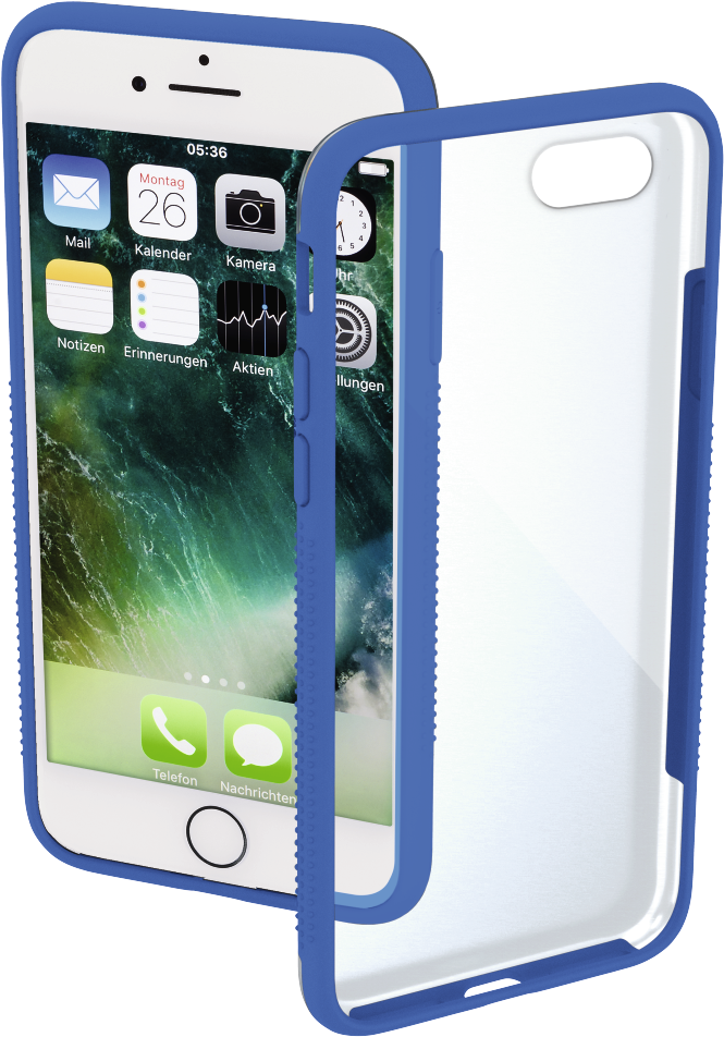 Download "frame" Cover For Apple Iphone 7/8, Transparent/blue - Hama ...