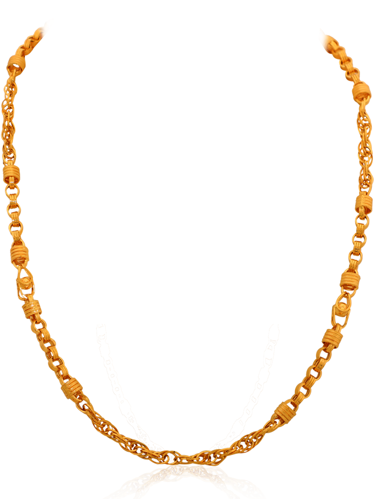 Download Unique Patterned Gold Chain - Necklace - Full Size PNG Image ...