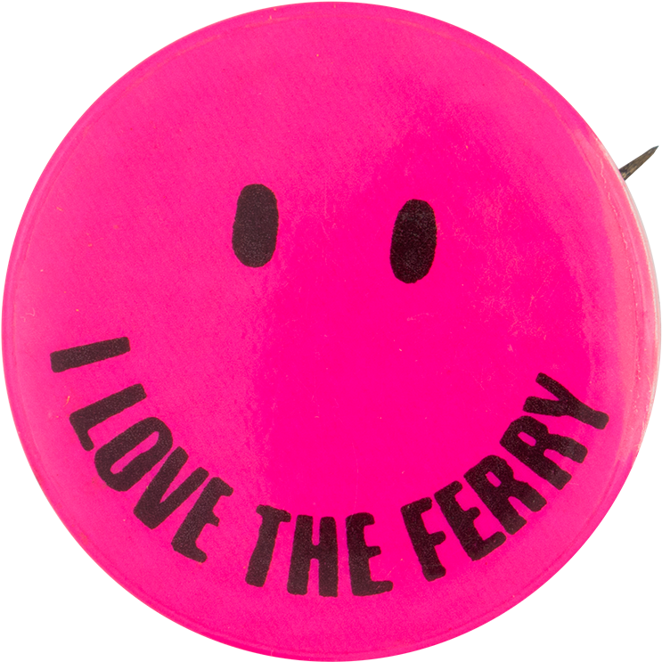 Download I Love The Ferry Pink Smileys Button Museum - Circle - Full ...
