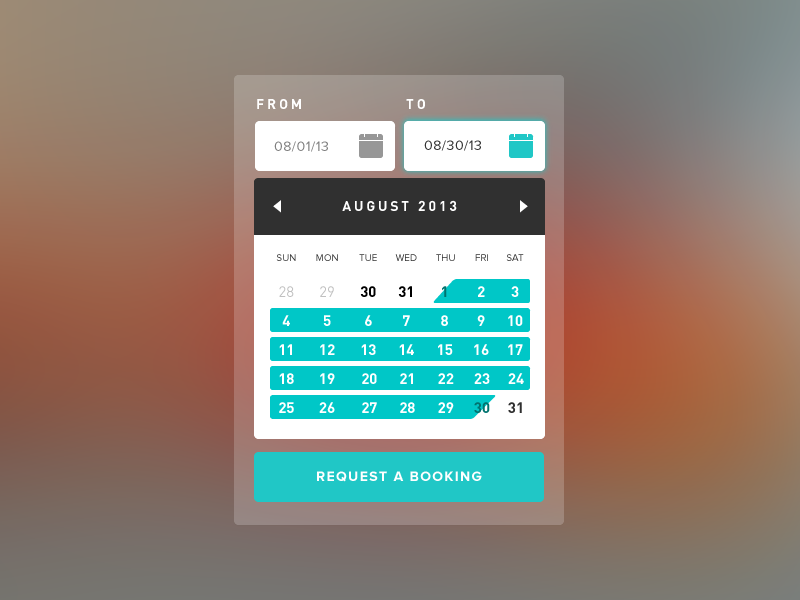 Download Booking Calendar Ui By Jan Cantor - Date Picker App Design ...