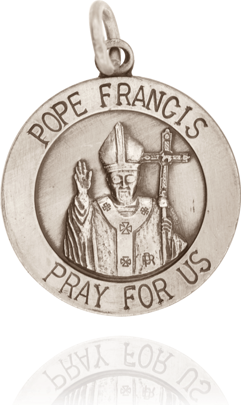 Download Sterling Silver Round Pope Francis Medallion - Pendant - Full ...