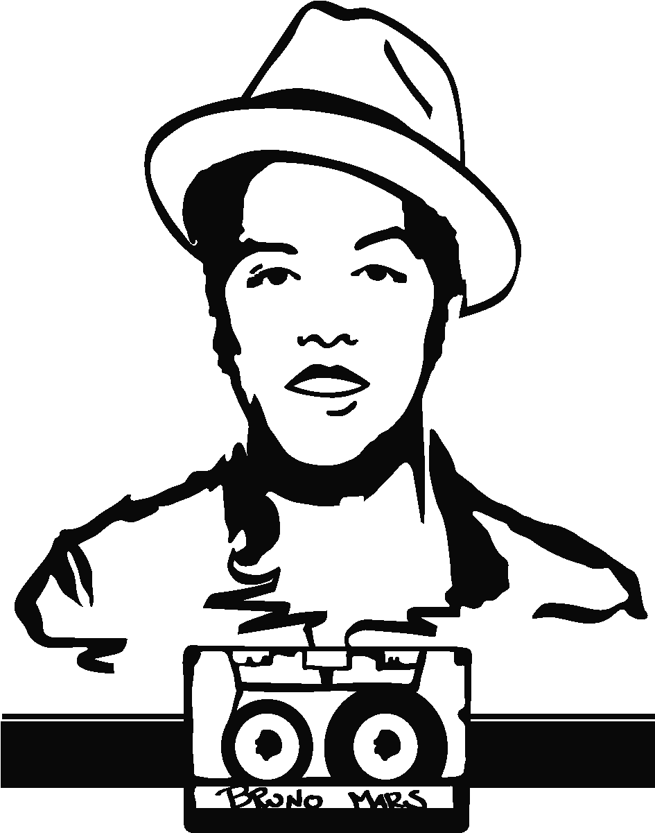 Download Sticker Bruno Mars - Silueta De Bruno Mars - Full Size PNG ...