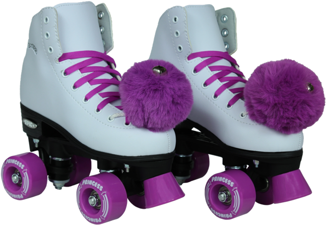 Download Epic Princess Purple Roller Skates - Pink Pom Poms Roller ...