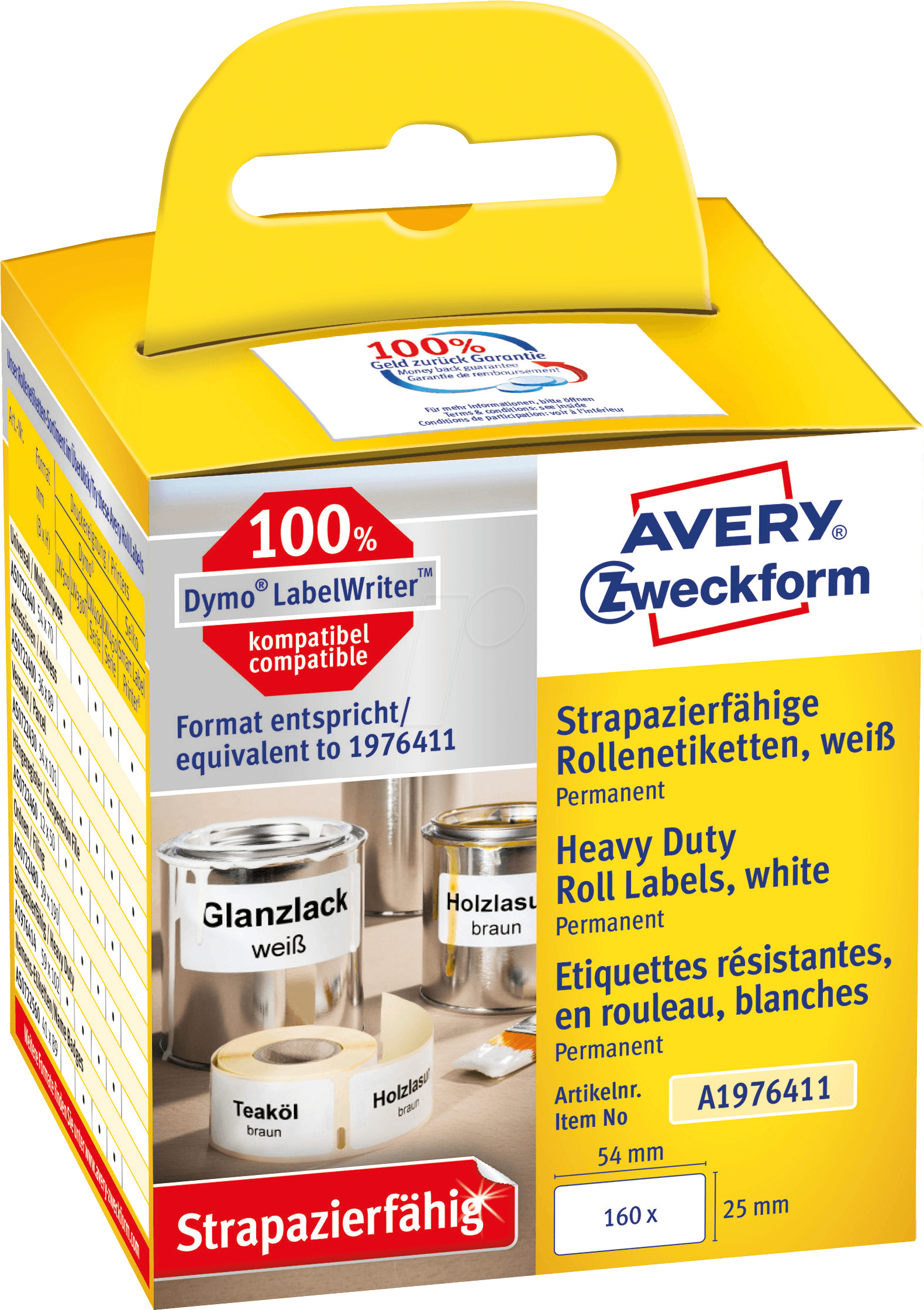 Download Roll Label A1976411, 25x54mm, White Avery Zweckform - Label ...