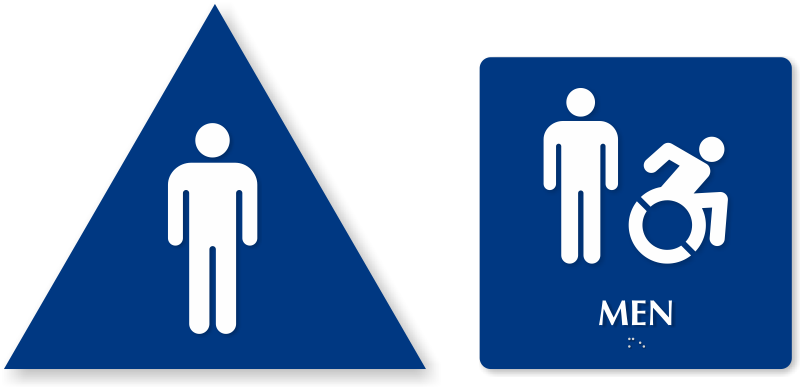 Download Male Clipart Washroom - Mens Restroom Sign Triangle - Full ...
