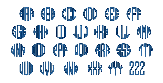 Download Circle Monogram Embroidery Font, Monogram Font Options ...