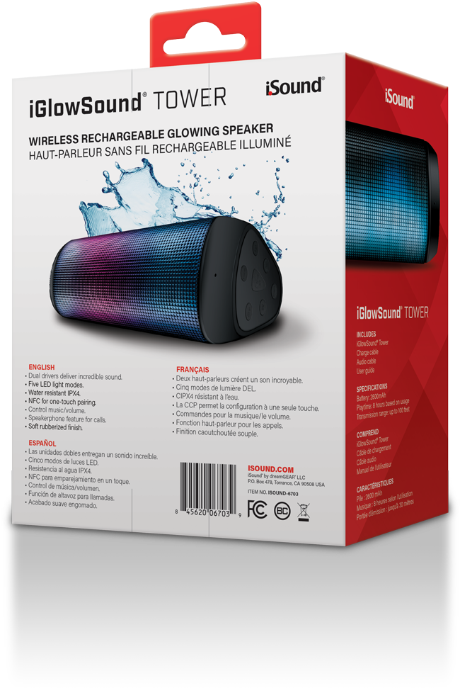 Download Isound 6703 Iglowsound Tower Pk Rear - Dynamite - Full Size PNG Image - PNGkit