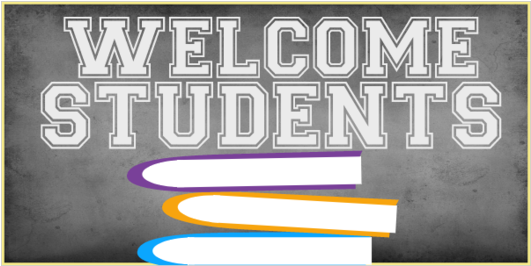Download Welcome Students Vinyl Banner With Books Graphic - Graphic ...