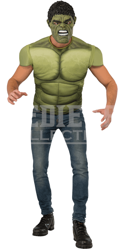 Download Adult Avengers 2 Deluxe Hulk Costume Top And Mask Set ...