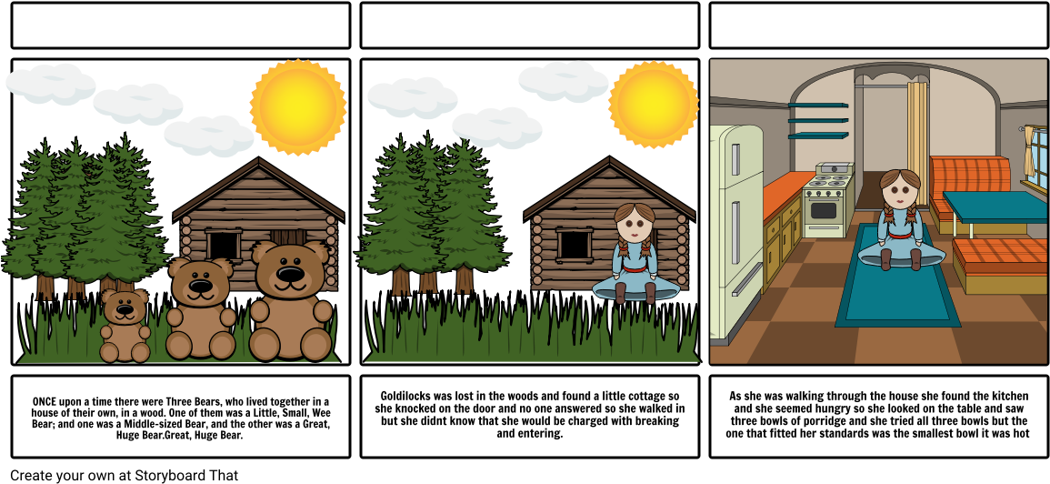 Download Goldilocks And The 3 Bears - Cartoon - Full Size PNG Image ...