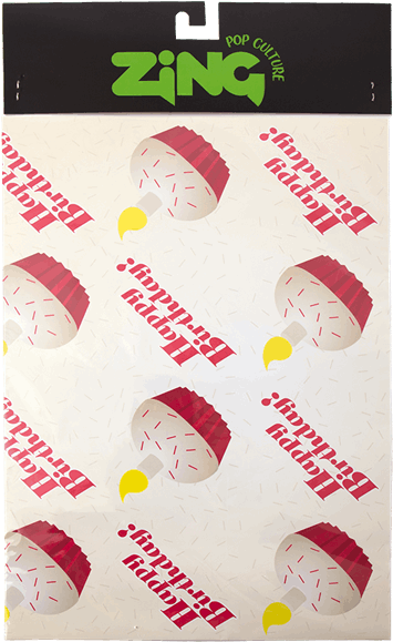 Download Happy Birthday Cupcake Gift Wrap - Zing Pop Culture - Full ...