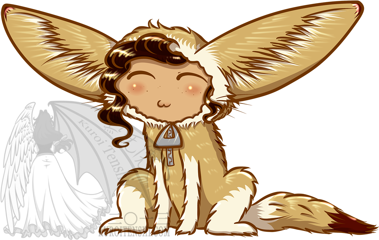 Download Chibi In A Fennec Fox Suit - Cartoon - Full Size PNG Image ...