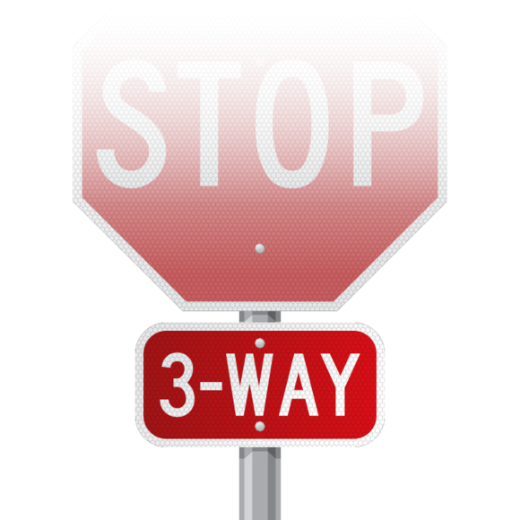 Download 3-way - 4 Way Stop Sign - Full Size PNG Image - PNGkit