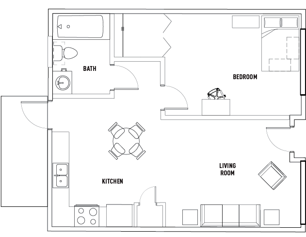 Download 1 Bath Private - Aztec Corner Floor Plan - Full Size PNG Image ...