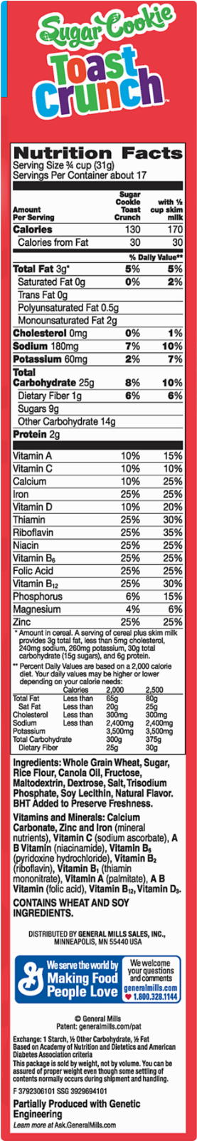 Download Sugar Cookie Toast Crunch - Label - Full Size PNG Image - PNGkit