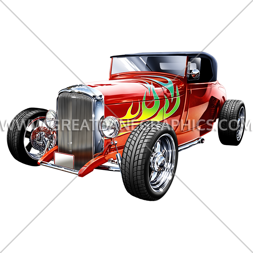 Download Hot Rod With Flames - Antique Car - Full Size PNG Image - PNGkit