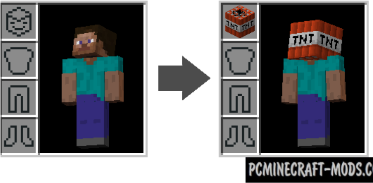 Download Wearable Blocks Mod For Minecraft - Graphic Design - Full Size ...