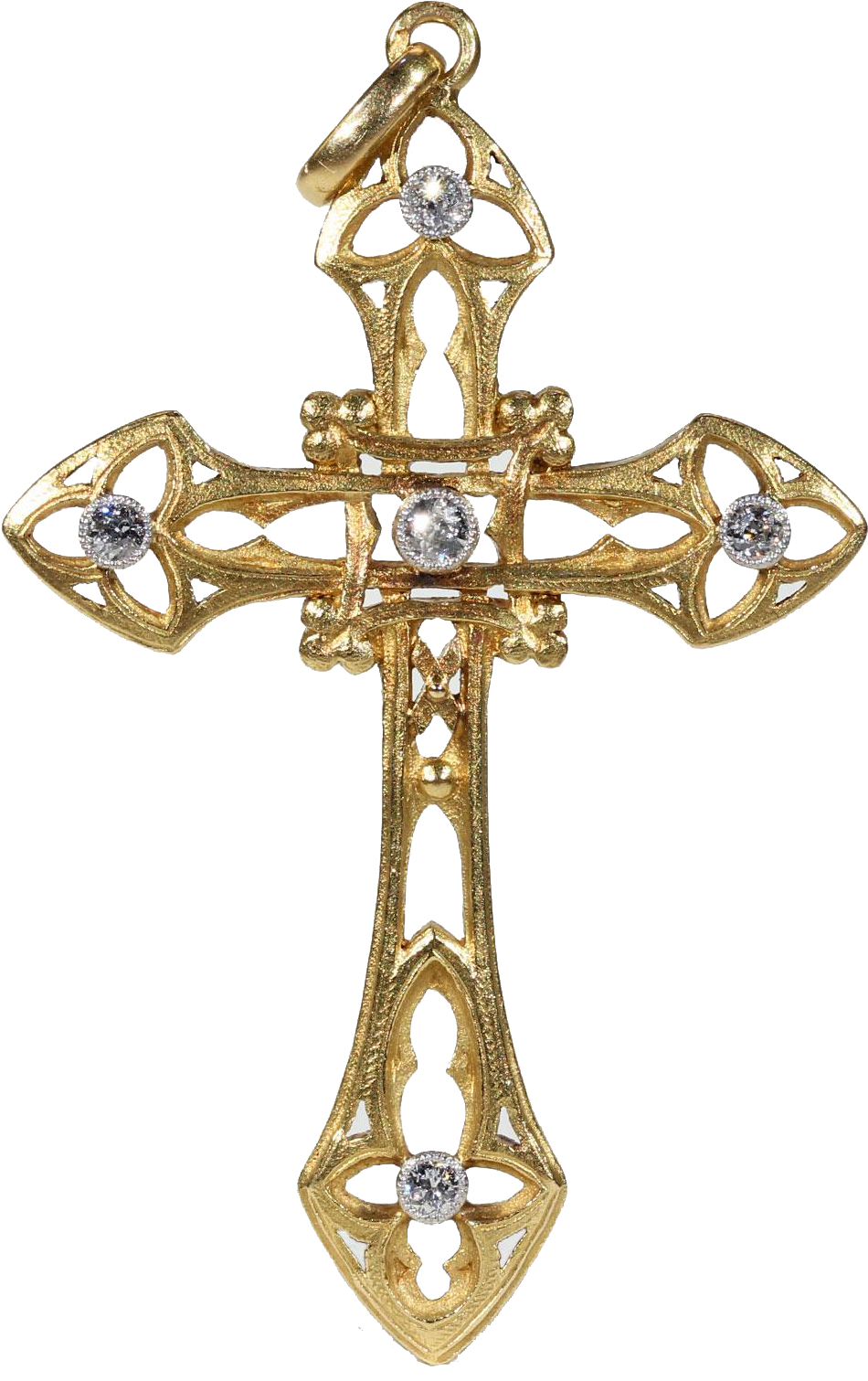 Download French Art Nouveau Diamond Gold Cross - Tipos De Cruces ...