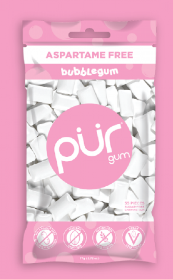 Download Bubblegum - Bubblegum - Pur Aspartame Free Gum - Full Size PNG ...