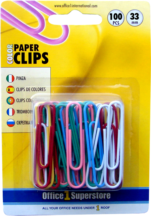 Download O1s Color Paper Clip 33mm 80 Pcs/blister Card - Blister Card ...