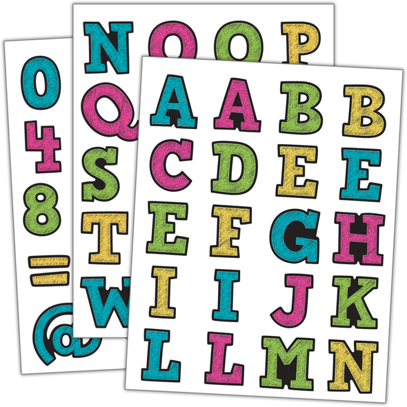 Download Chalkboard Brights Alphabet Stickers - Alphabet - Full Size ...
