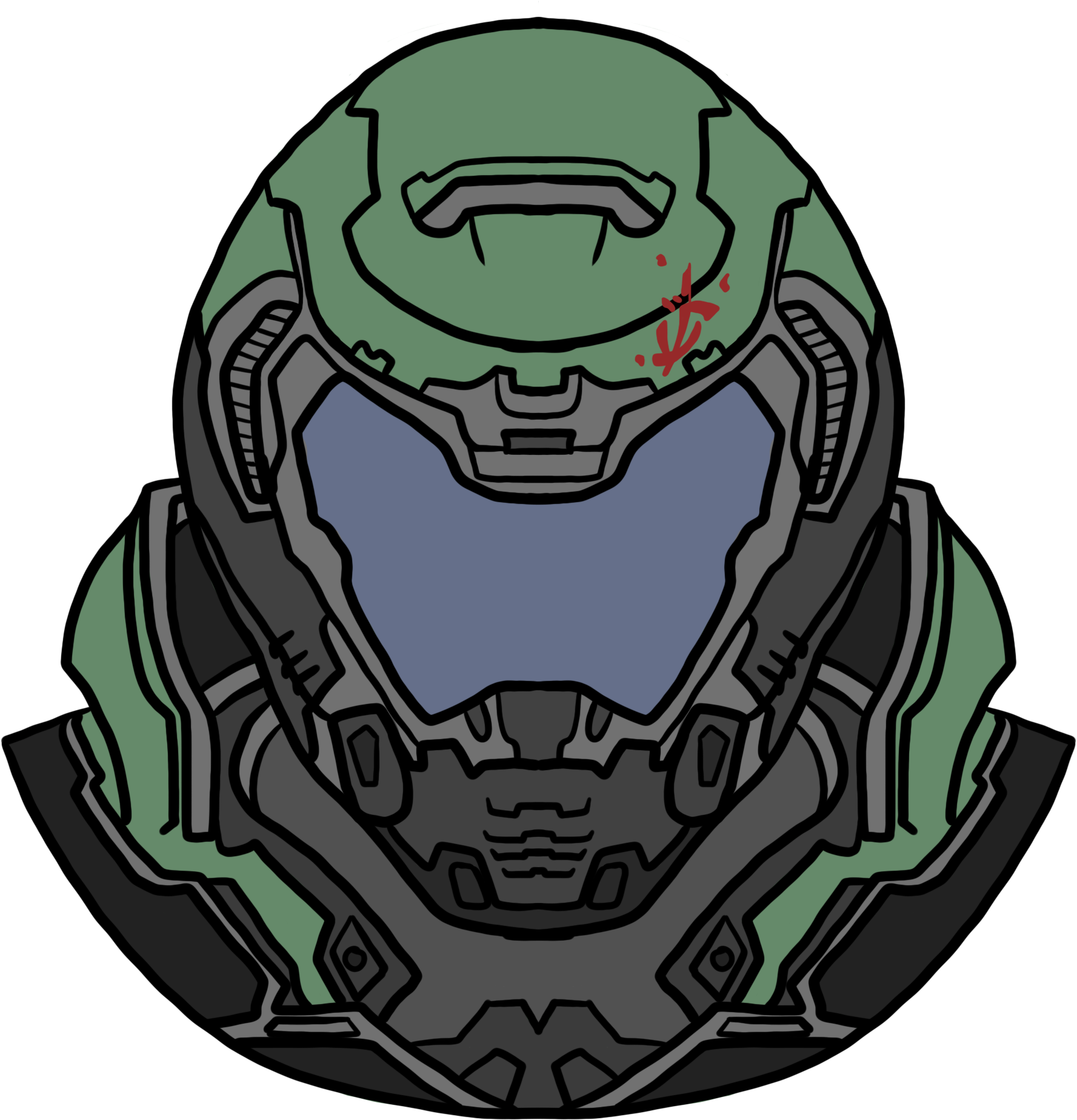 Download I Drew A Doomguy For My Future Sticker Shop - Illustration ...